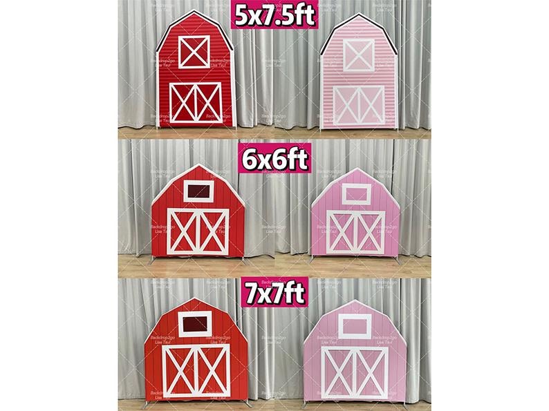 Pink Farm Barn Arch Backdrop Stand Cover Backdrop Frame for Baby Shower ...