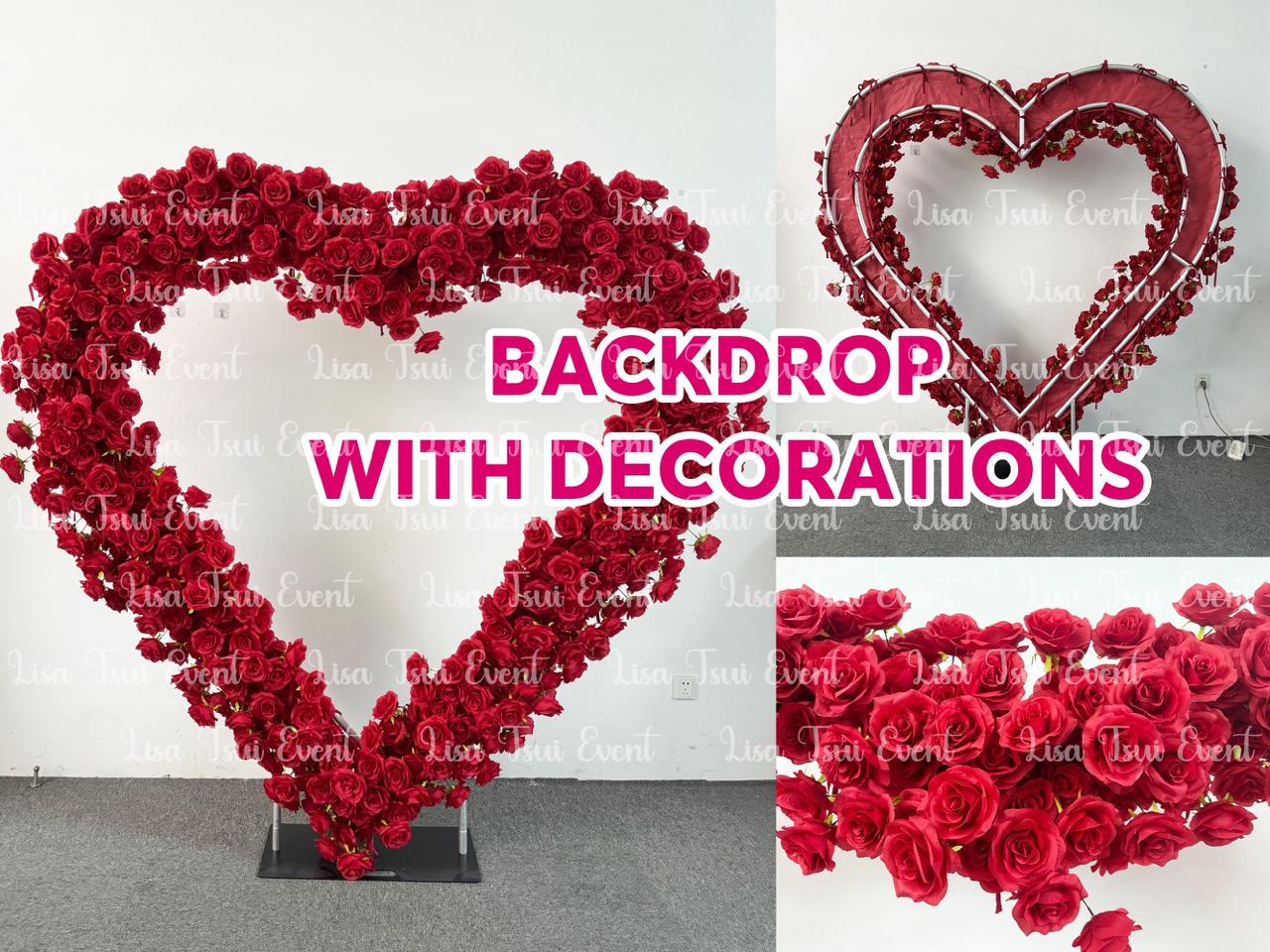 White Heart Shape Flower Arch Stand Wedding Arch Background Party Stage ...