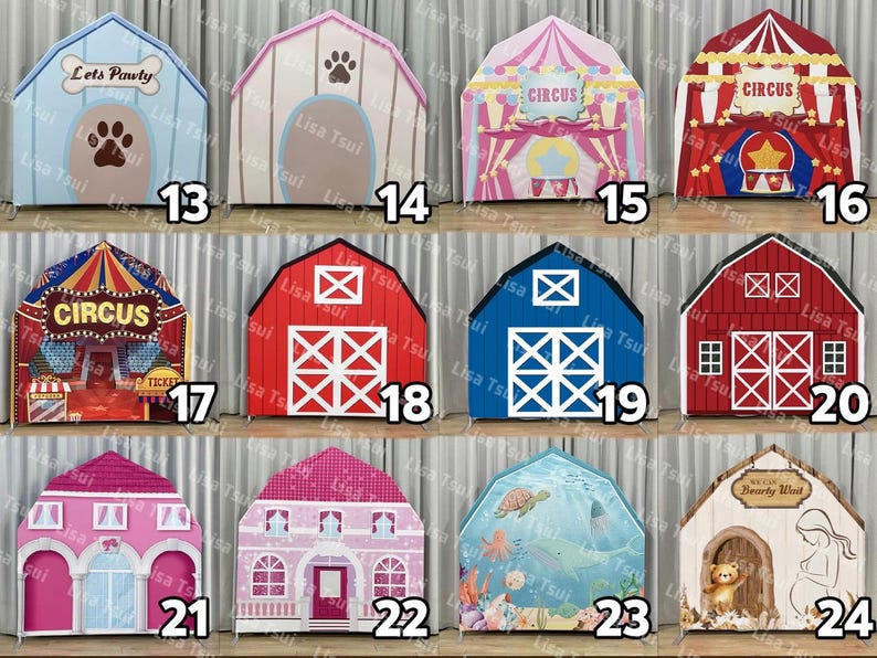 Pink Farm Barn Arch Backdrop Stand Cover Backdrop Frame for Baby Shower ...