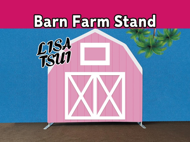 Pink Farm Barn Arch Backdrop Stand Cover Backdrop Frame for Baby Shower ...