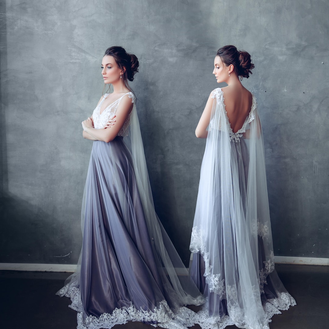 Elven Embroidery Wedding Dress V Neck - Etsy