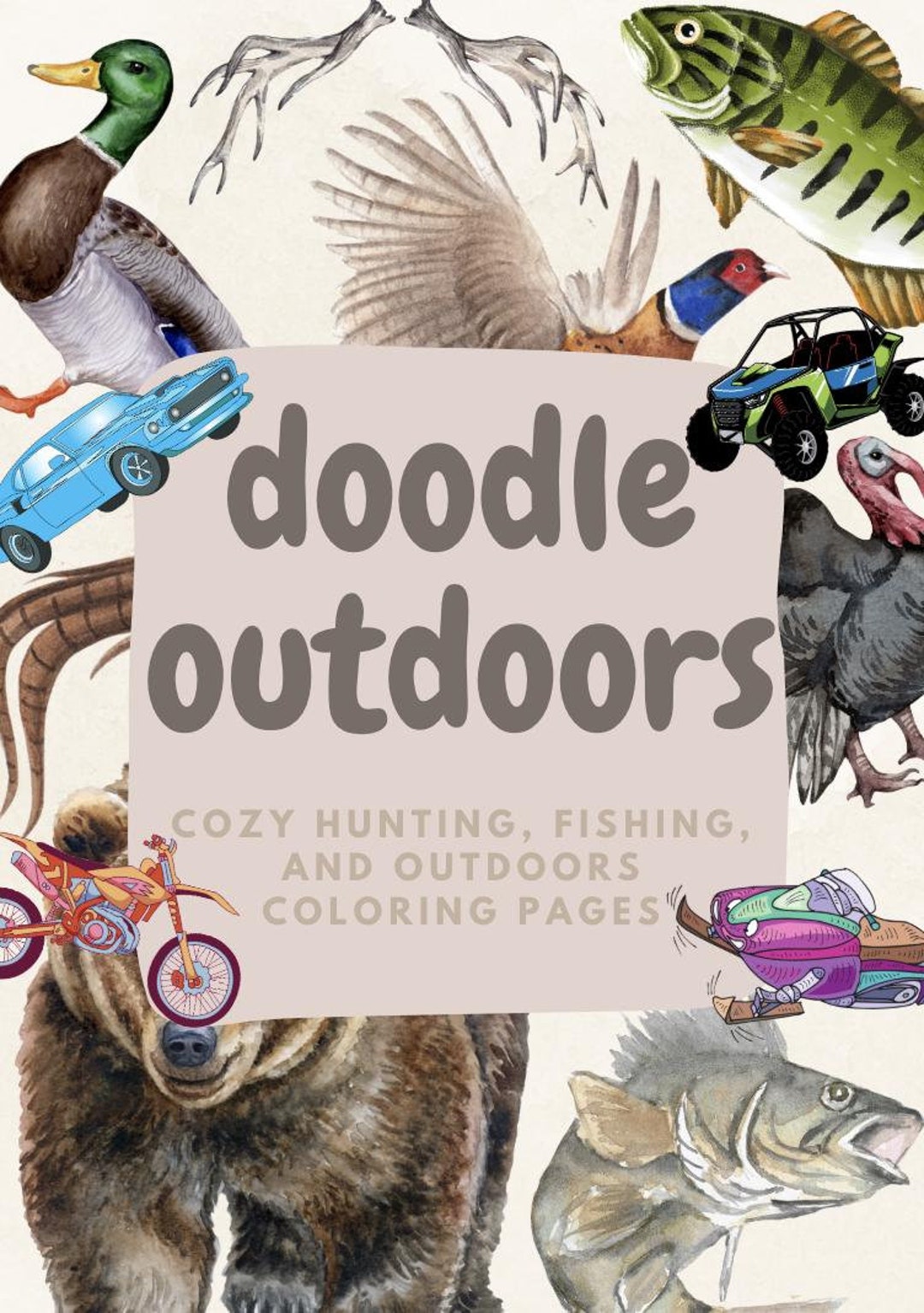 Outdoor Coloring Book/hunting and Fishing Coloring Book/digital ...