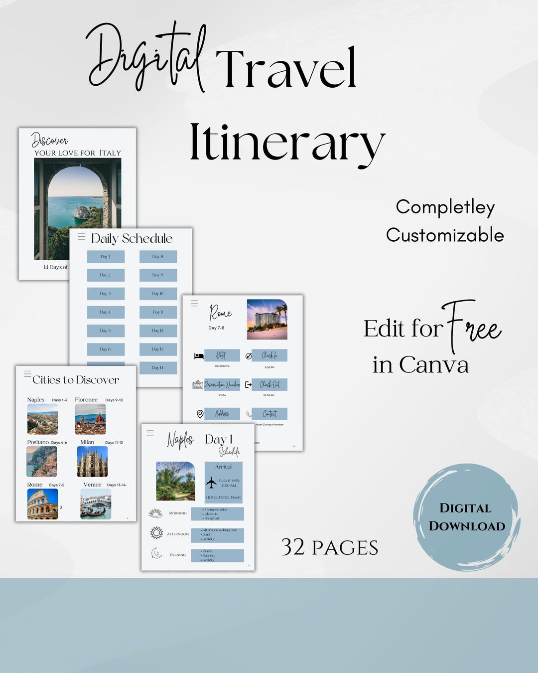 Digital Travel Itinerary. Easy and Quick to Use. Fully Customizable and ...