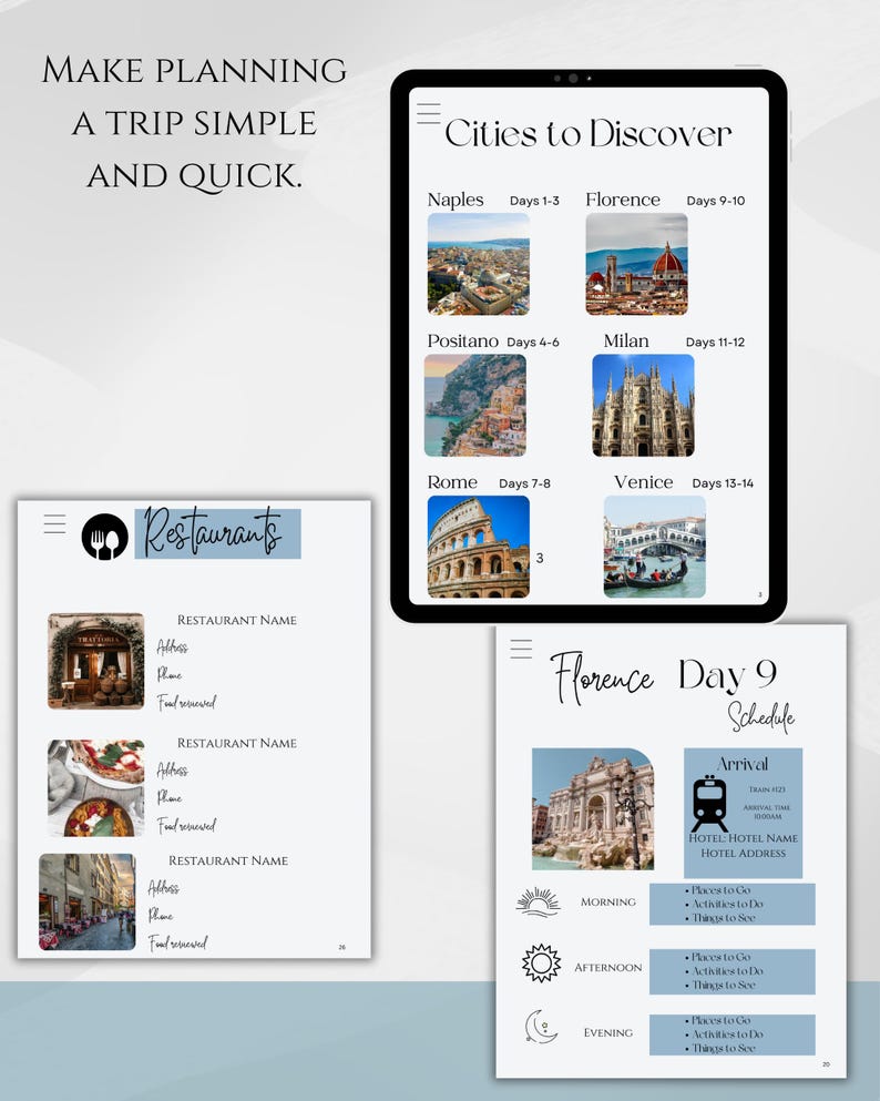 Digital Travel Itinerary. Easy and Quick to Use. Fully Customizable and ...