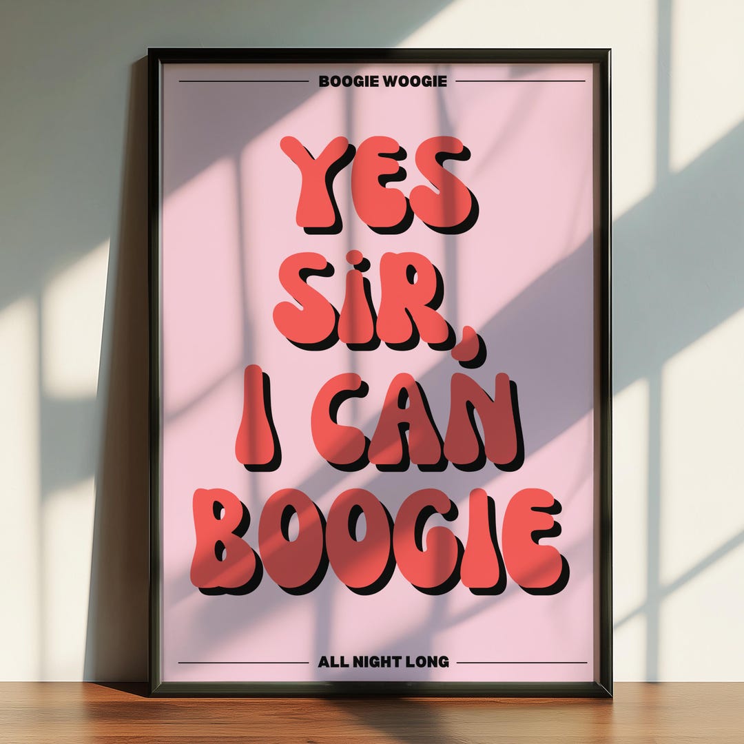 Oh Yes Sir I Can Boogie Music Print, Vintage, Retro Music Poster, Song ...