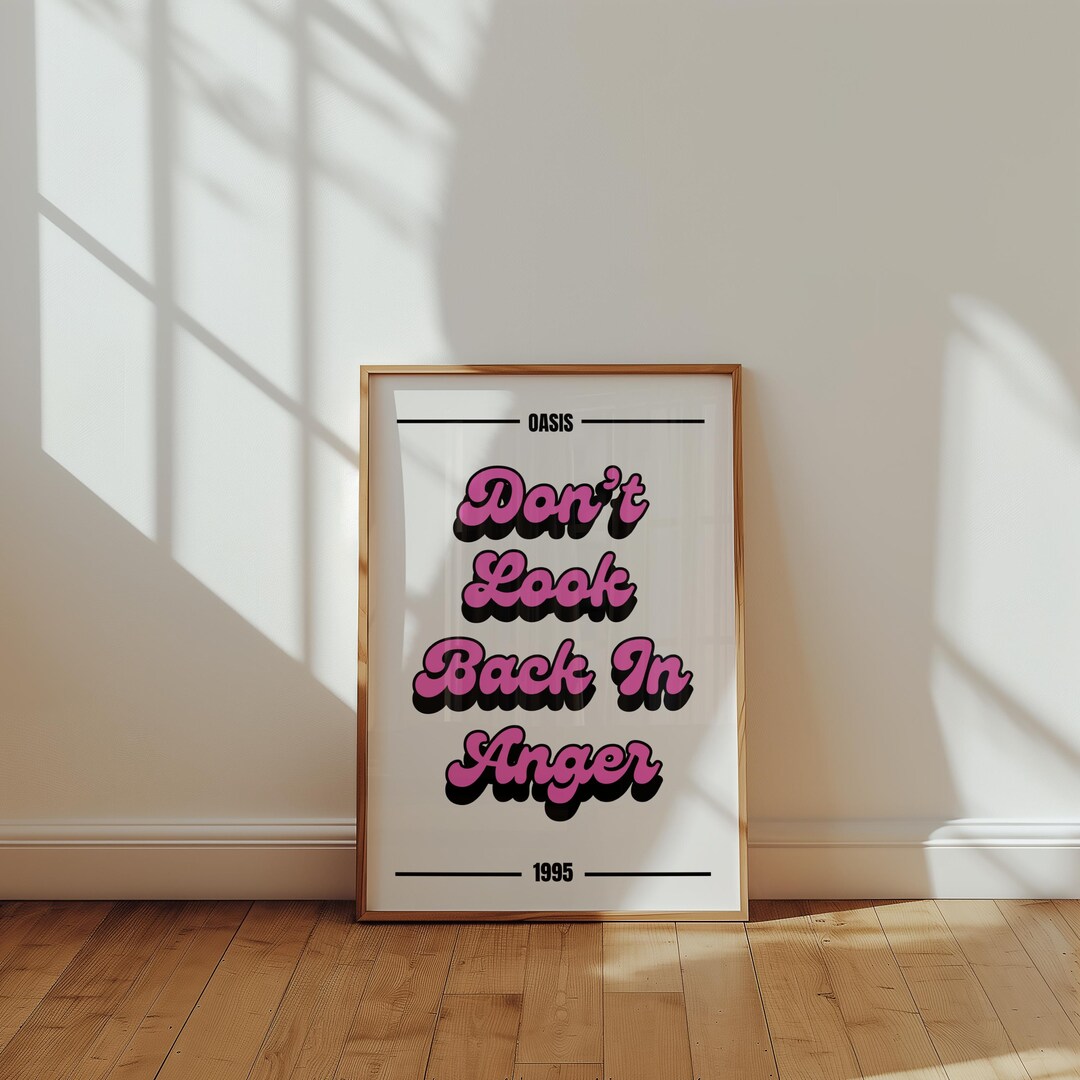 Unofficial Don't Look Back in Anger Inspired Print - Gallagher - Living ...