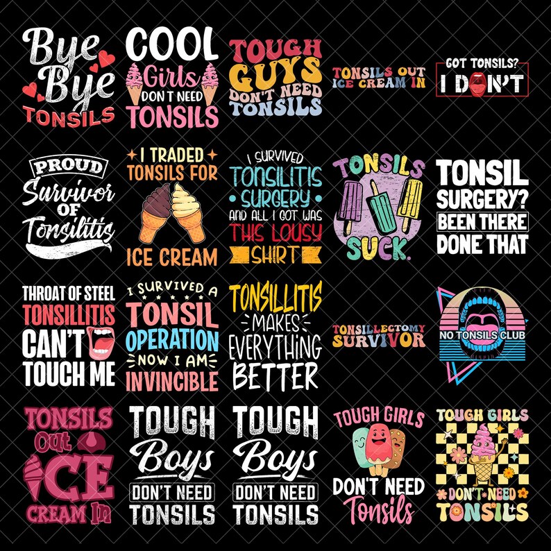 Tonsil Surgery Png Bundle, Funny Tonsillectomy Quotes PNG, Ice Cream ...