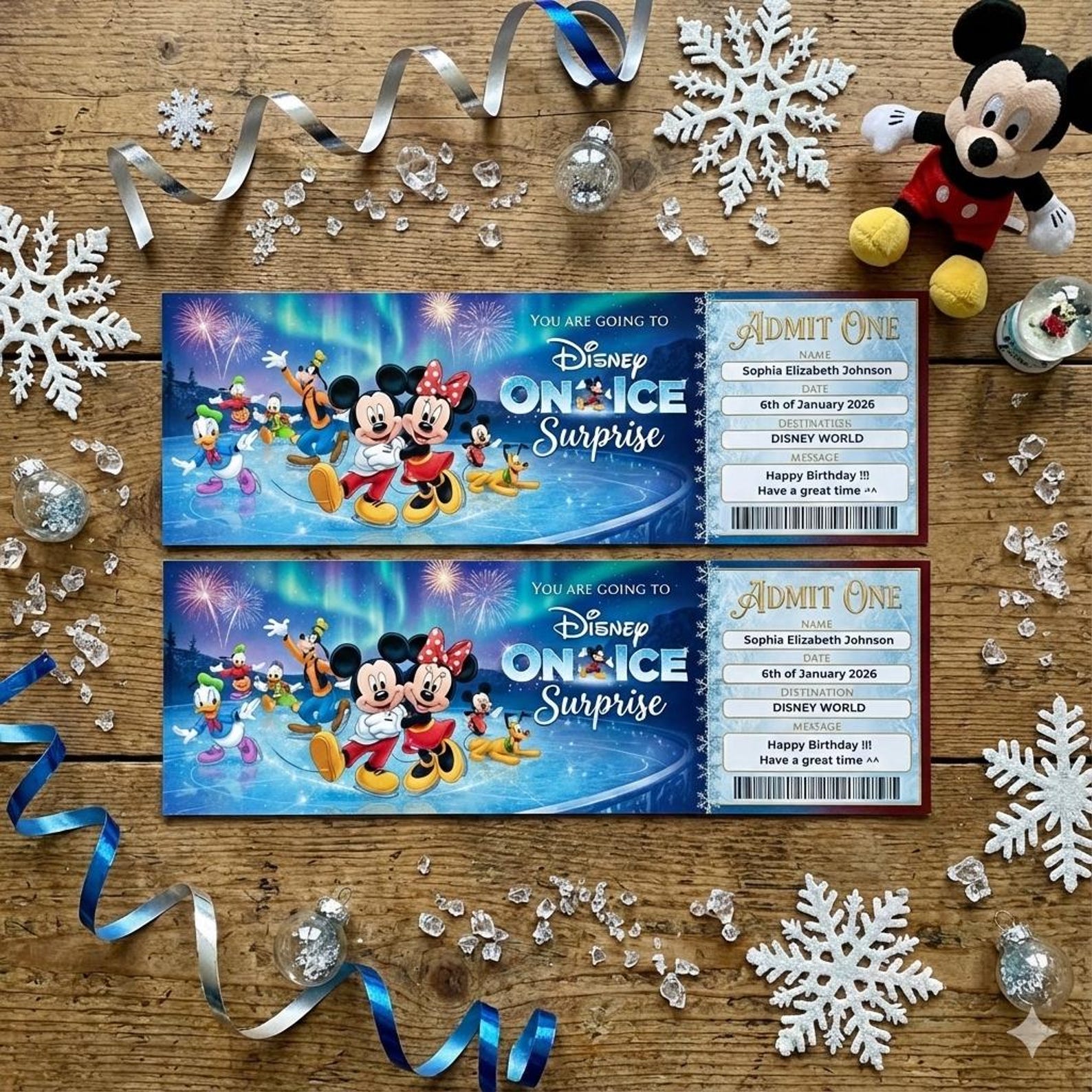 Canva Editable Mouse Disney on Ice Surprise Ticket PNG, Digital ...