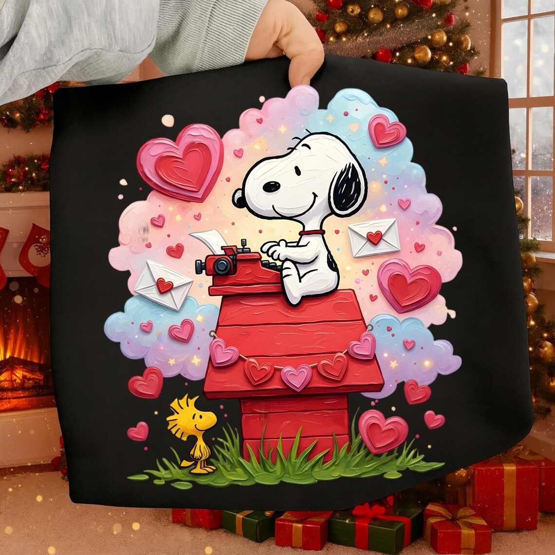 Valentine Typewriter Snoop PNG, Cute Snoopy Writing Love Letters, Heart ...