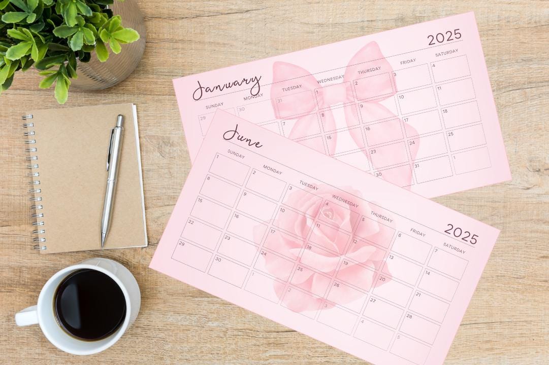 Pink 2025 Monthly Planner - Etsy