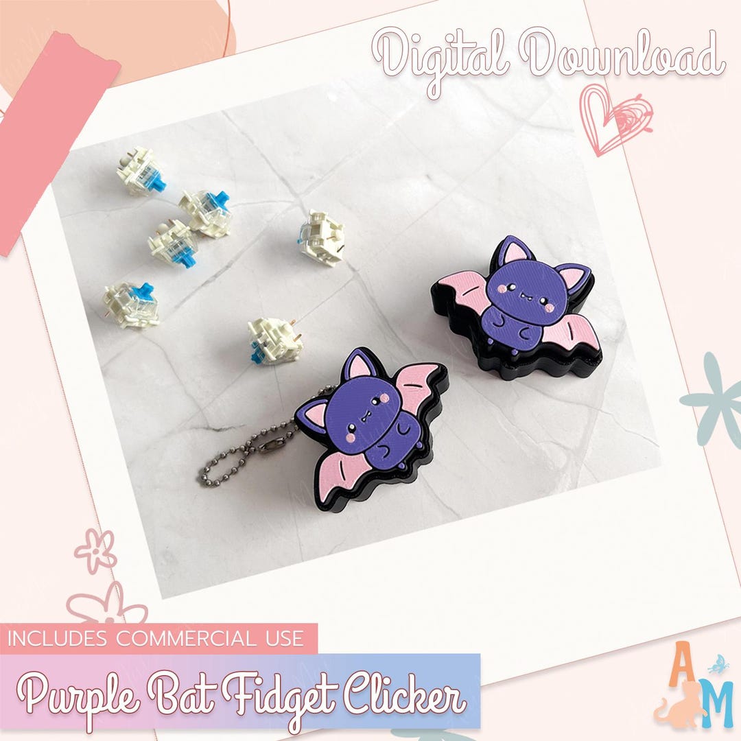 Purple Bat Fidget Clicker 3D Print STL File, Digital Download - Etsy