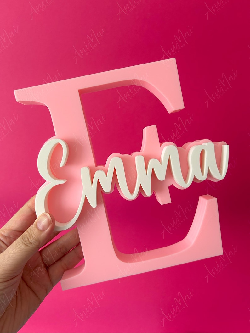 Custom Initial and Name Sign STL File: 3D Print STL, Digital Download ...