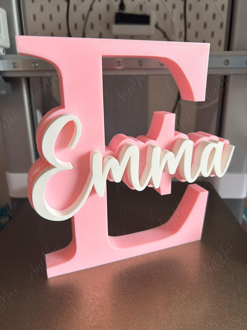 Custom Initial and Name Sign STL File: 3D Print STL, Digital Download ...