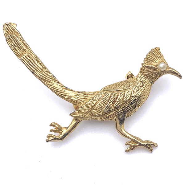 Gold Roadrunner Pin - Etsy