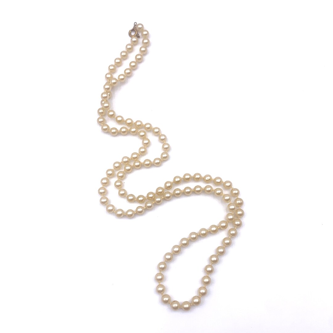 Cultura Pearl Necklace Faux Pearls 30 Inch Long Necklace Can Be Doubled ...