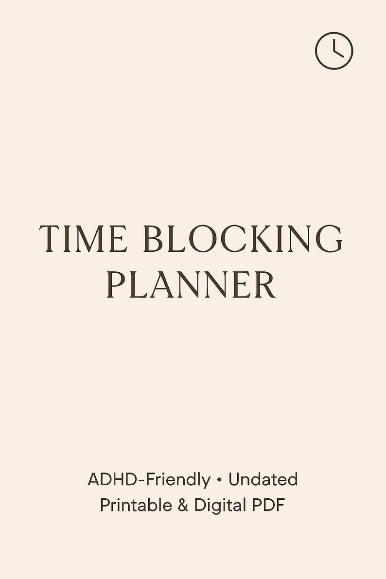 Time Blocking Planner Printable | ADHD Time Block Planner | Daily ...