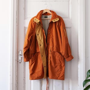 Y2K Burnt Orange Parka Women Size L, Vintage Oversize Jacket Coat Men ...