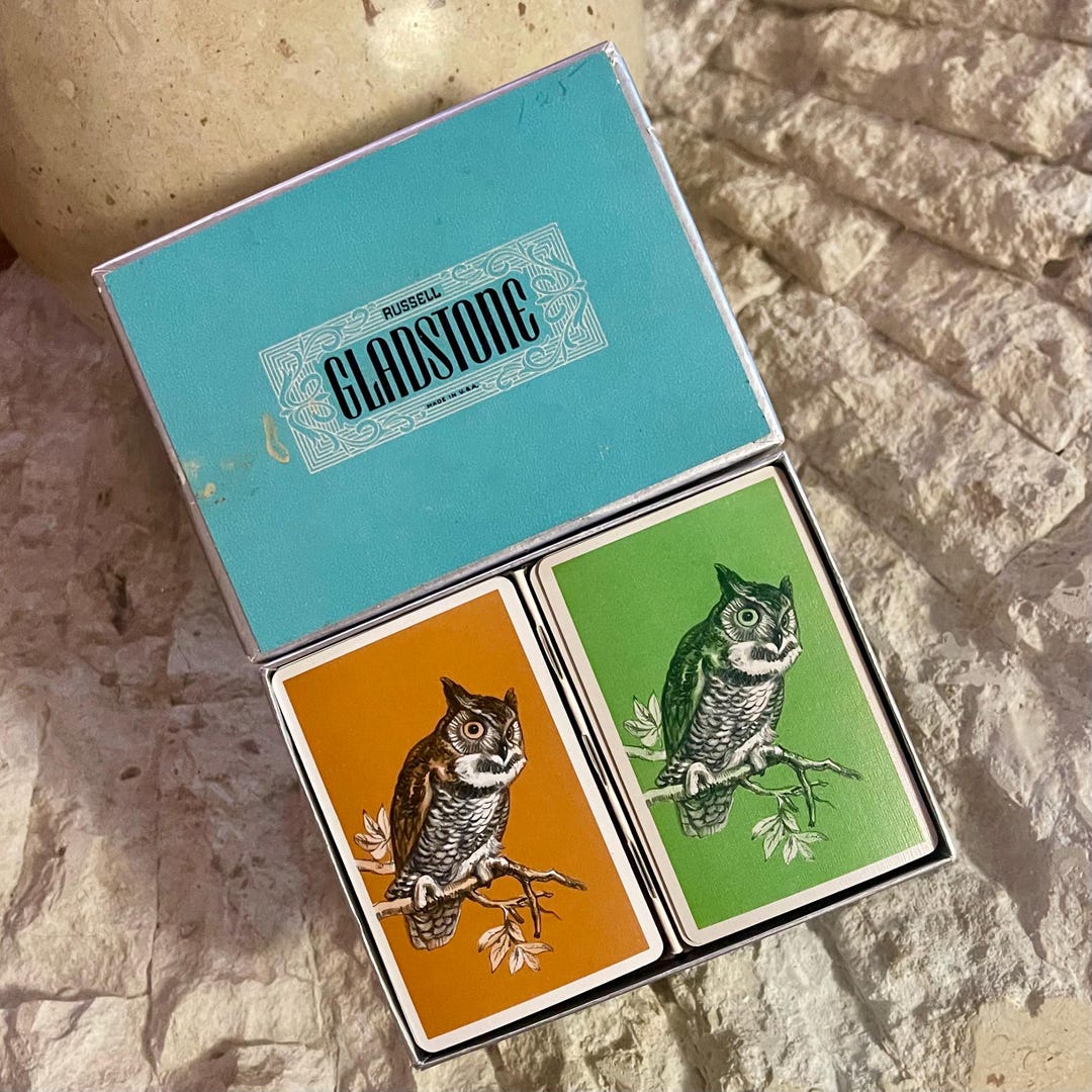Beautiful Gladstone Owl Playing Cards - Rare - Complete - Two Decks ...