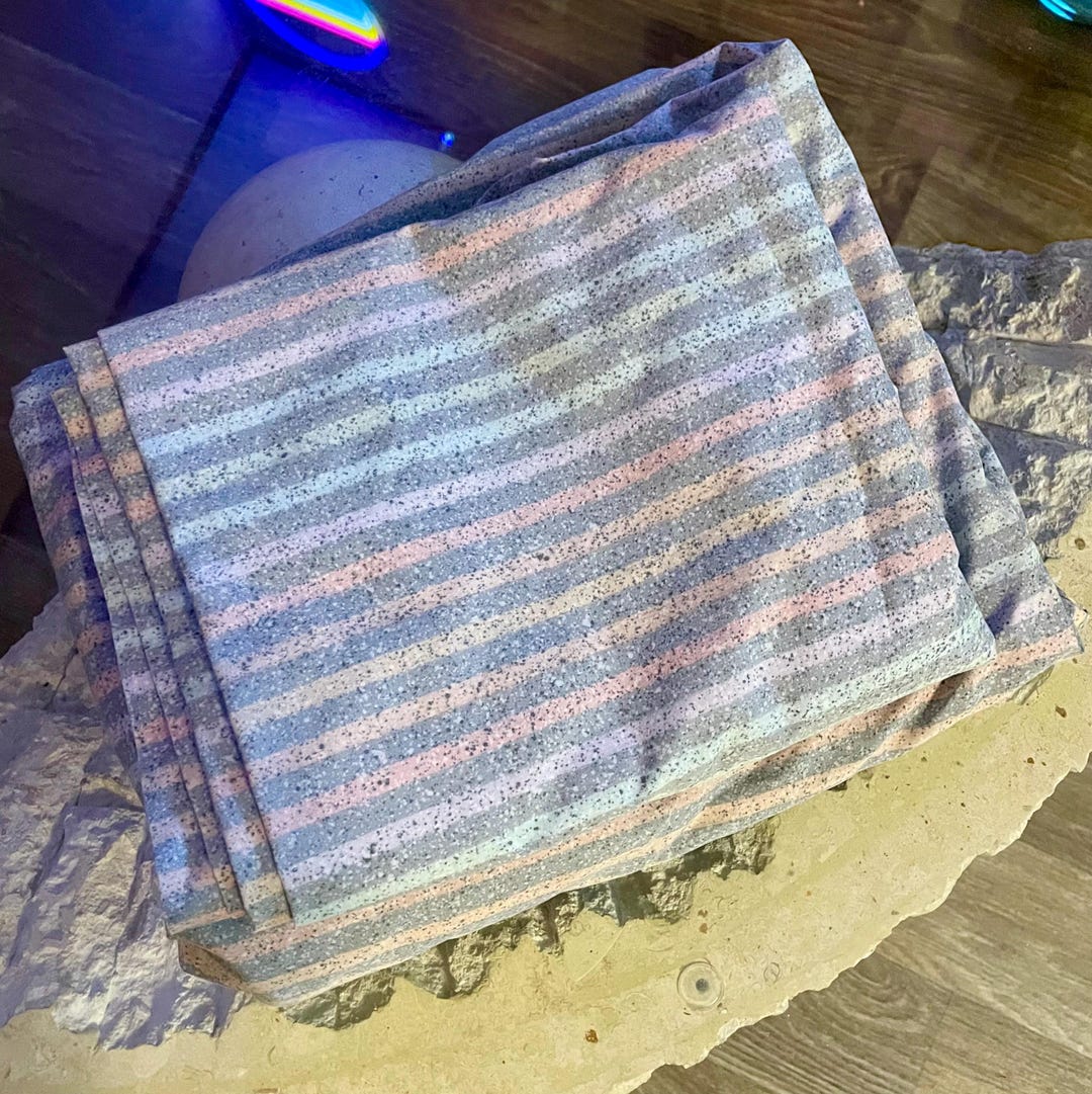Vintage 1990s Pastel Stripe Twin Sheet Set - Fitted Sheet & Flat Sheet ...