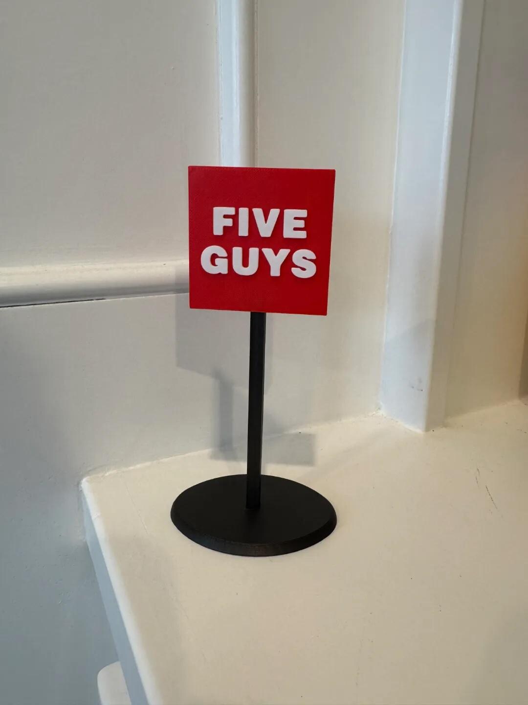 Five Guys Inspired Sign – 3D Printed Retro Diner Decor - Etsy