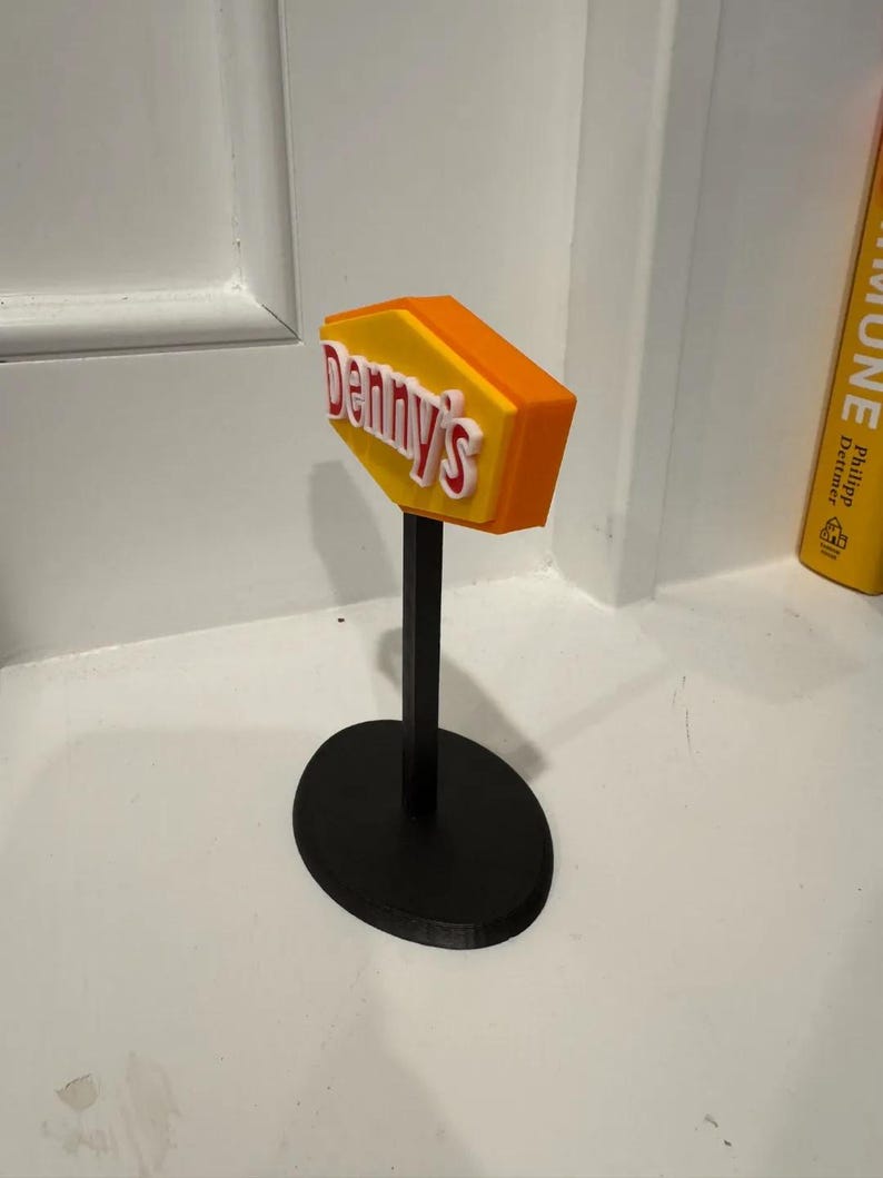 Denny's Inspired 3D Printed Sign – Retro Fast Food Wall Art | Kitchen ...