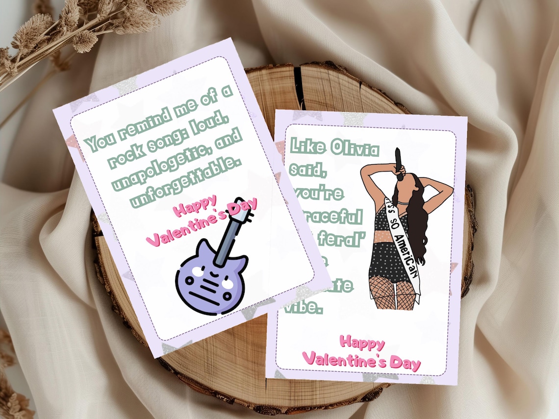 Olivia Rodrigo Inspired Valentine's Day Cards | Digital Download ...