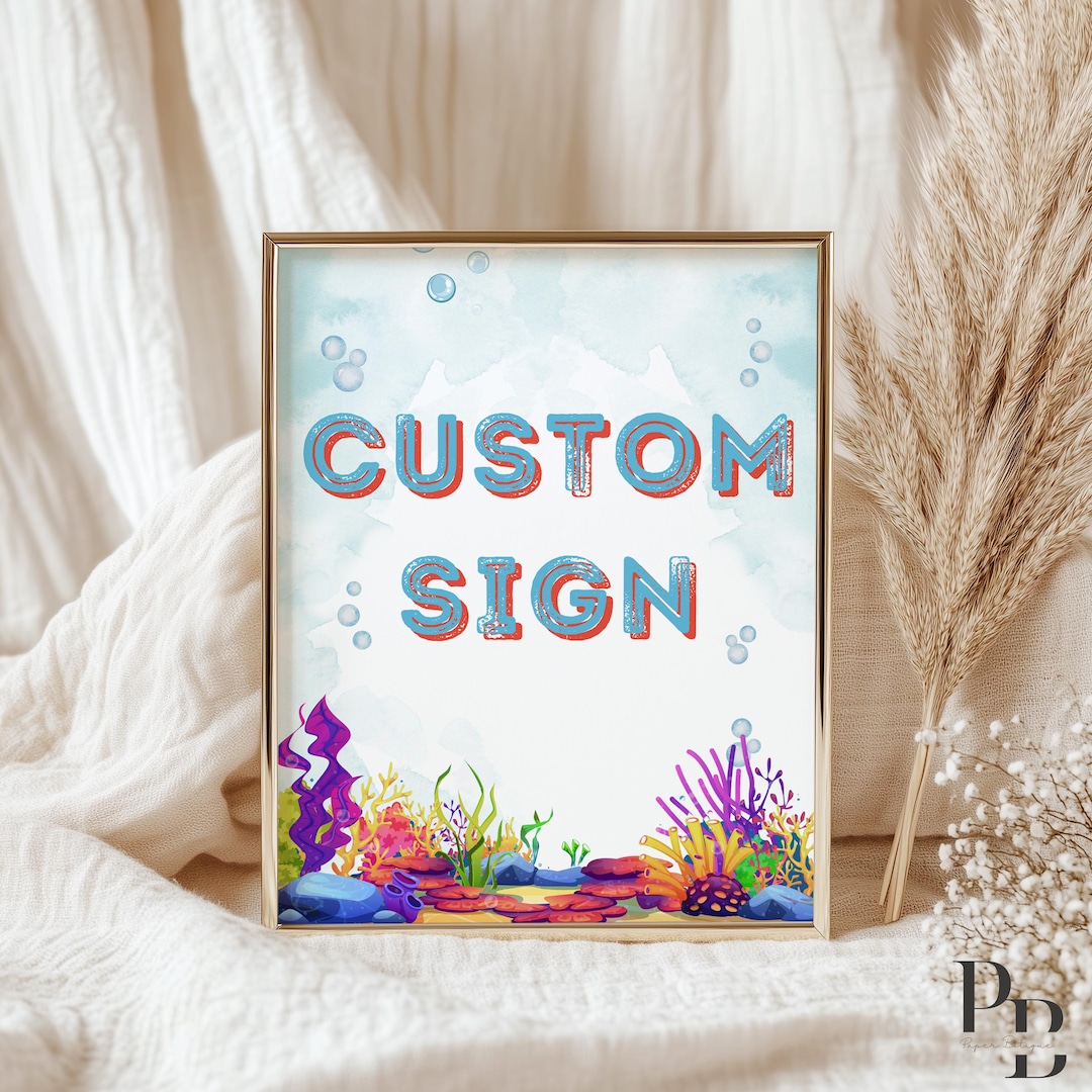 Under the Sea Custom Sign | Ocean Theme Party Decor | Personalized Name ...