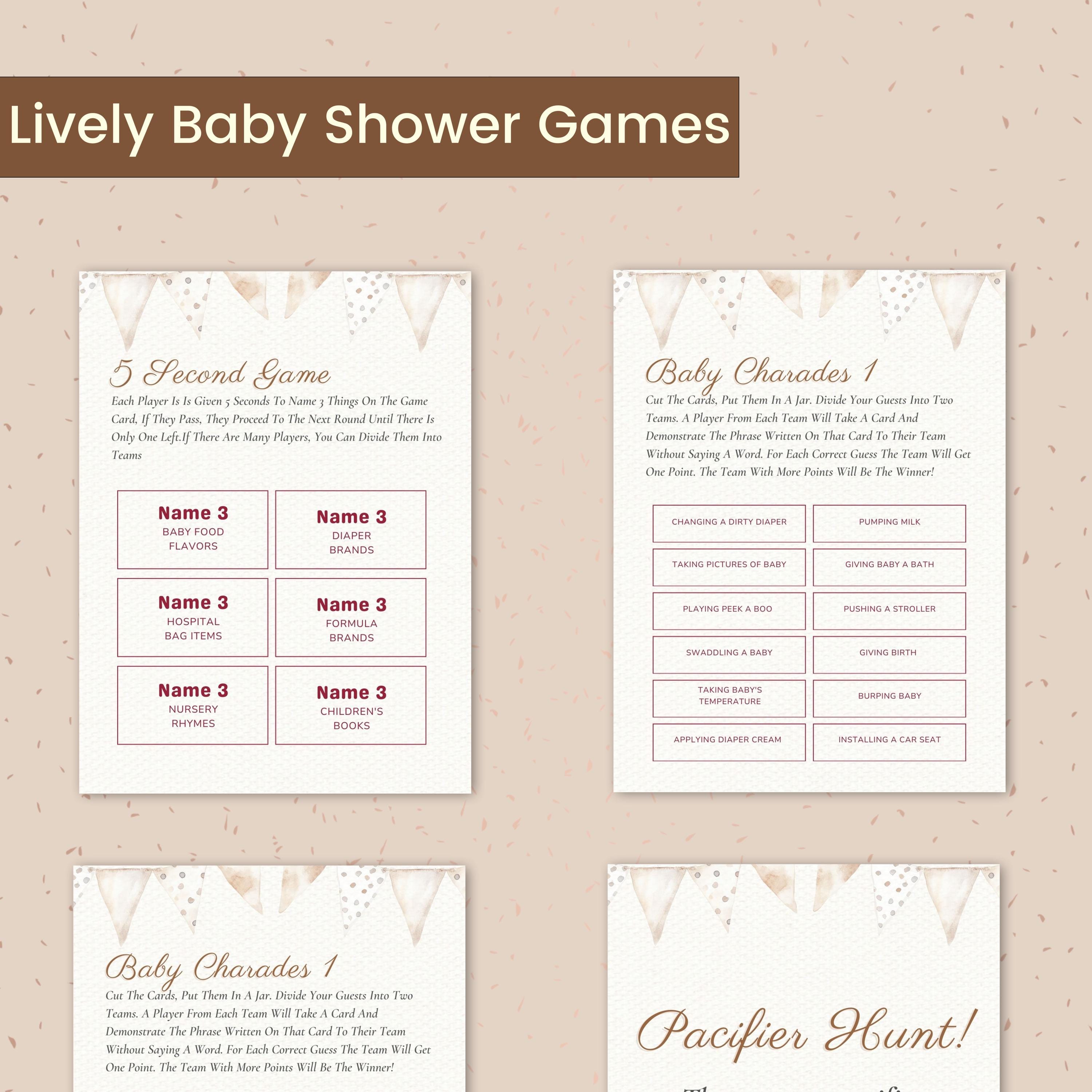 Boho Baby Shower Games Bundle - 21 Fun & Interactive Games for Guests ...