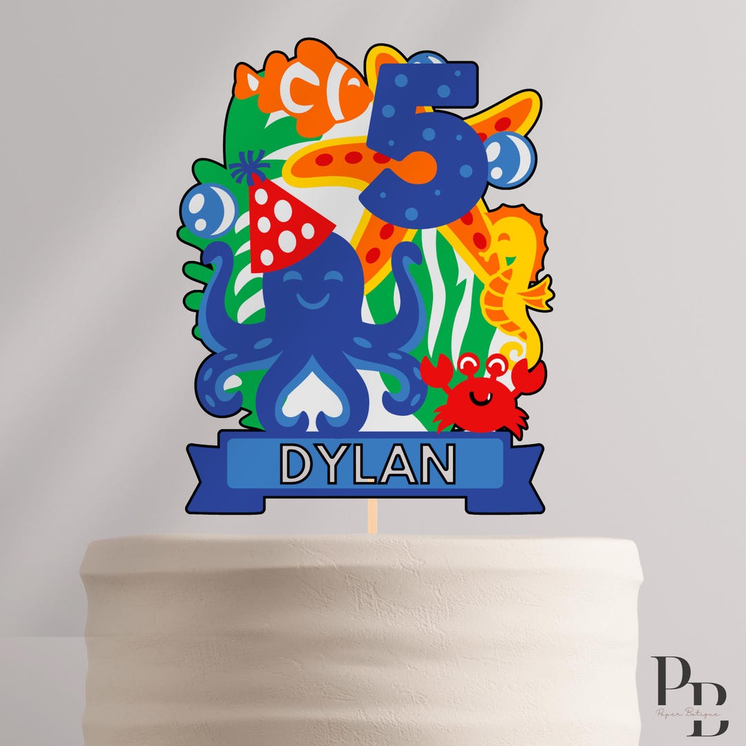 Under the Sea Cake Topper | Ocean Theme Birthday Party Decor | Sea ...