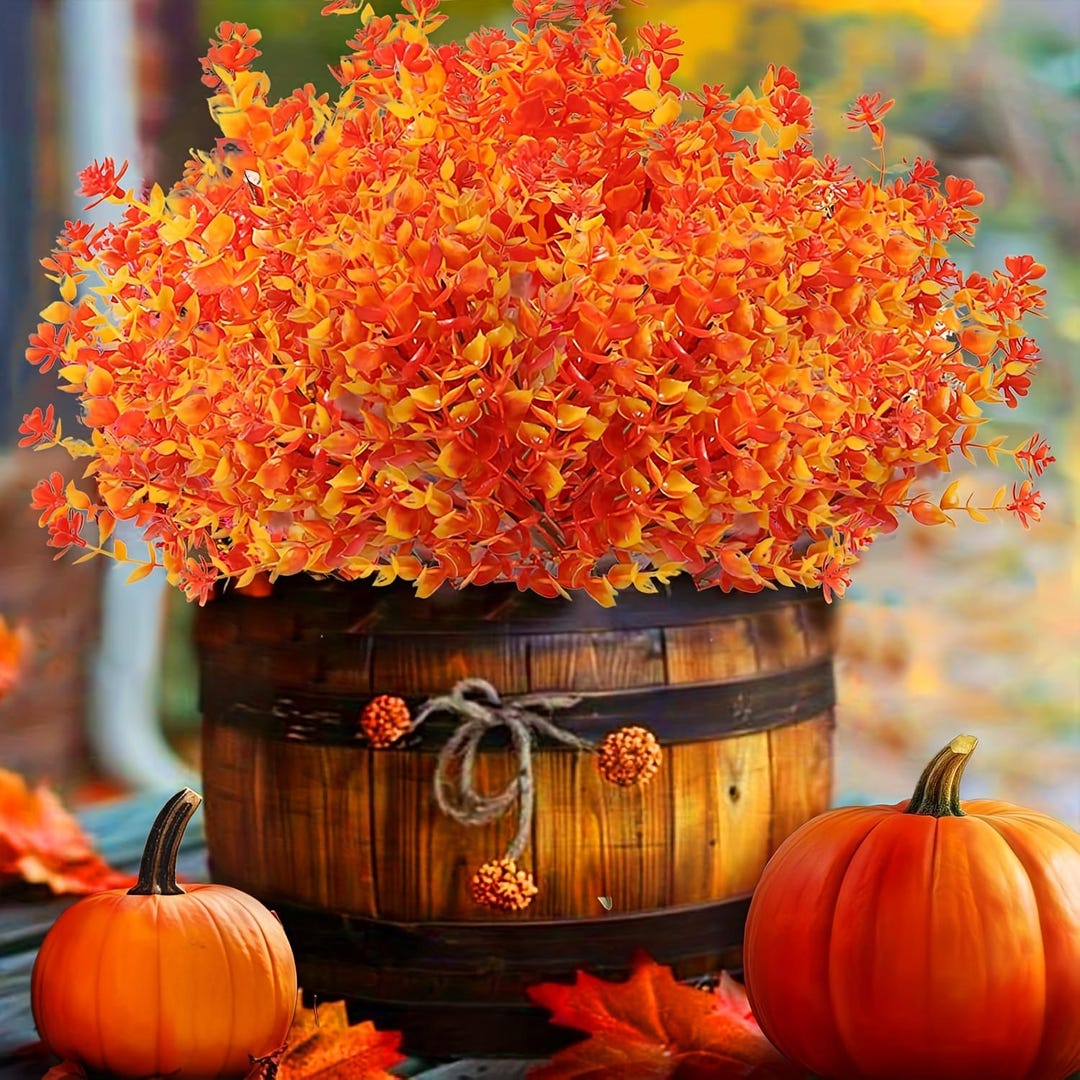 Faux Mums Outdoor Fall Flowers: Outdoor Faux Fall Plants, Porch ...