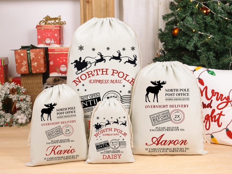 North Pole Santa Sack,christmas Gift Bags for Kids and Adults,santa ...
