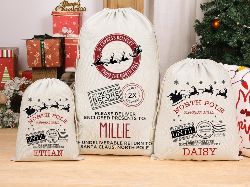 North Pole Santa Sack,christmas Gift Bags for Kids and Adults,santa ...