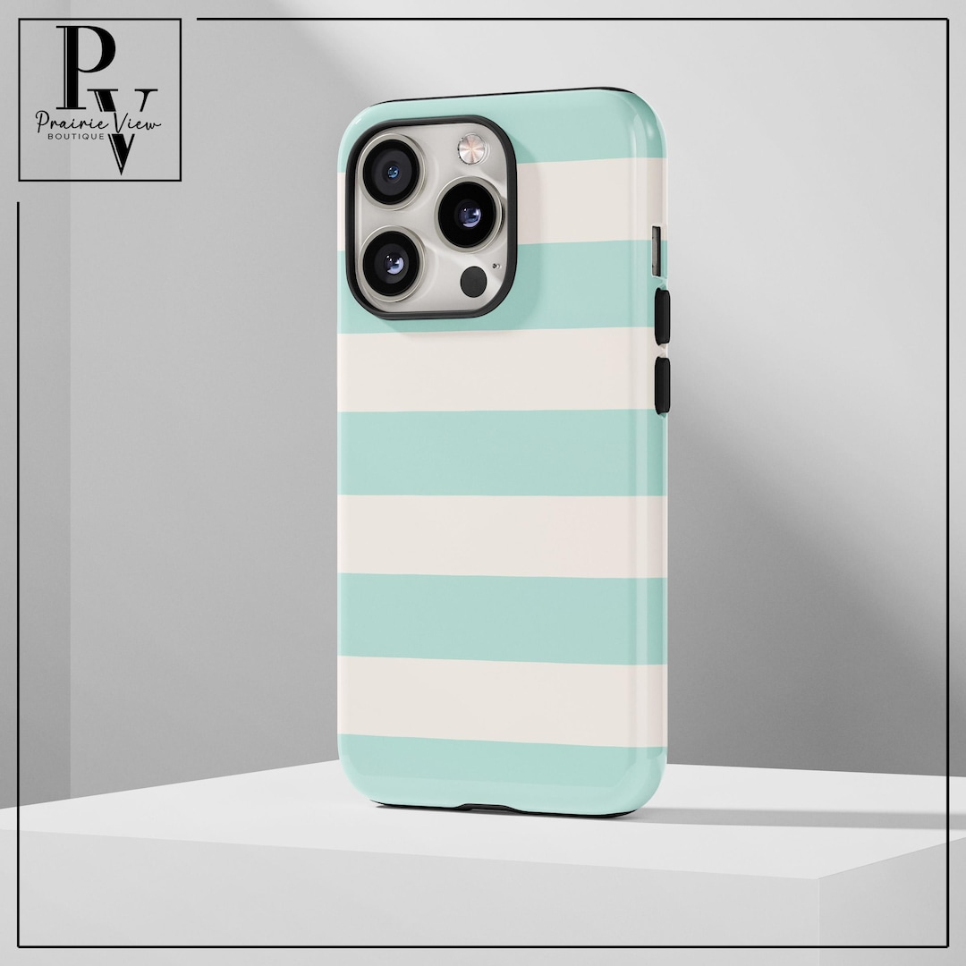 Baby Blue Striped iPhone Case: Magsafe Compatible Tough Cover - Etsy