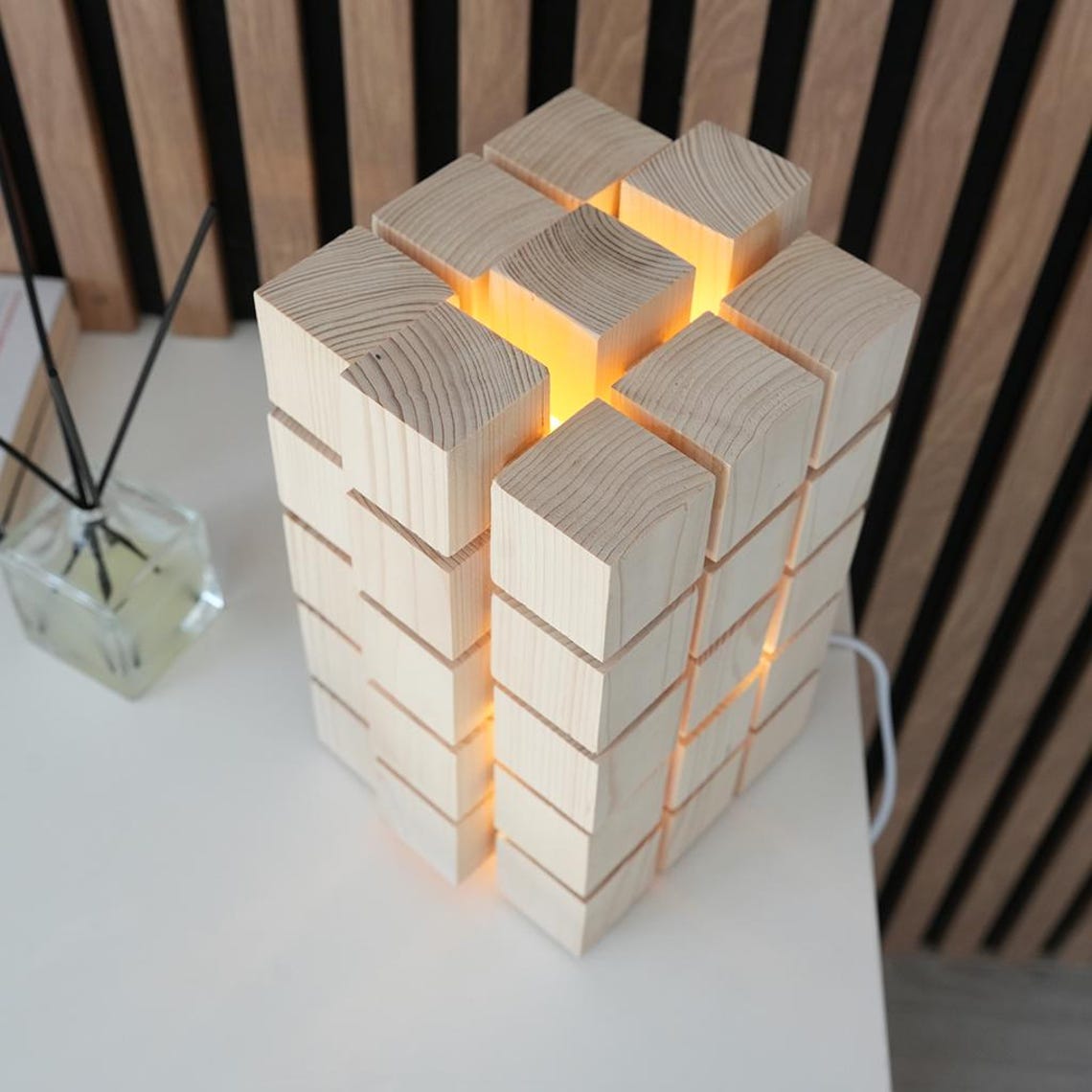 Natural Wood Lamp With LED , Desk Lamp , Table Lamp , Bedroom Lamp ...