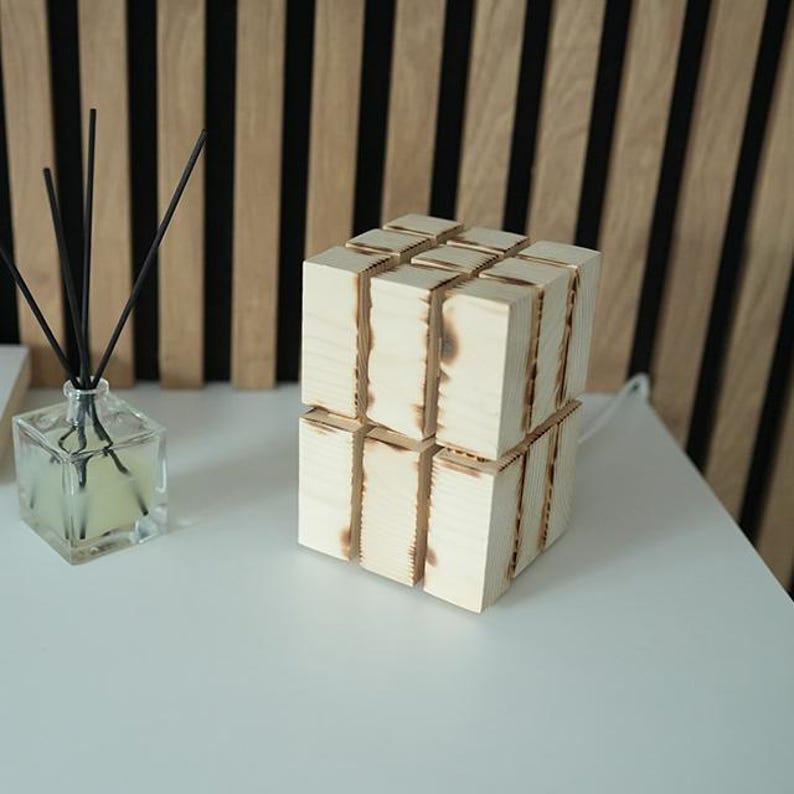 Handmade Wooden LED Lamp: Natural Wood Desk/table Lamp - Etsy