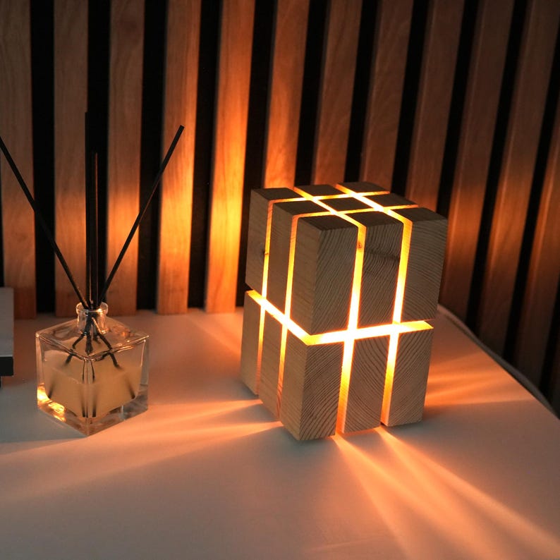 Handmade Wooden LED Lamp: Natural Wood Desk/table Lamp - Etsy