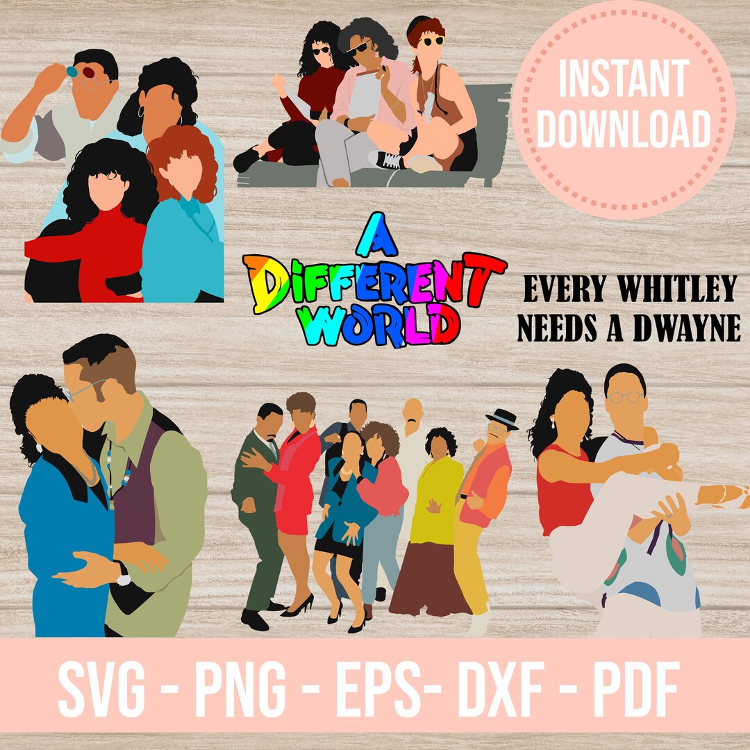Bundle A Different World Clipart Cricut Whitley and Dwayne Silhouette ...
