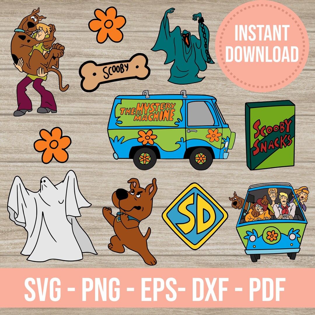 Bundle Mystery Machine Svg Png Snacks Clipart Print - Etsy