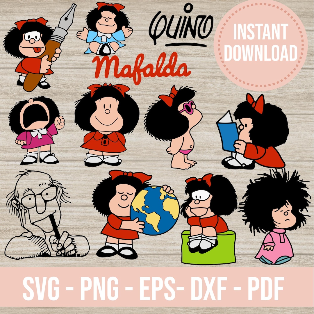 Bundle Mafalda Svg Png Comic Strep Cricut Silhouette - Etsy