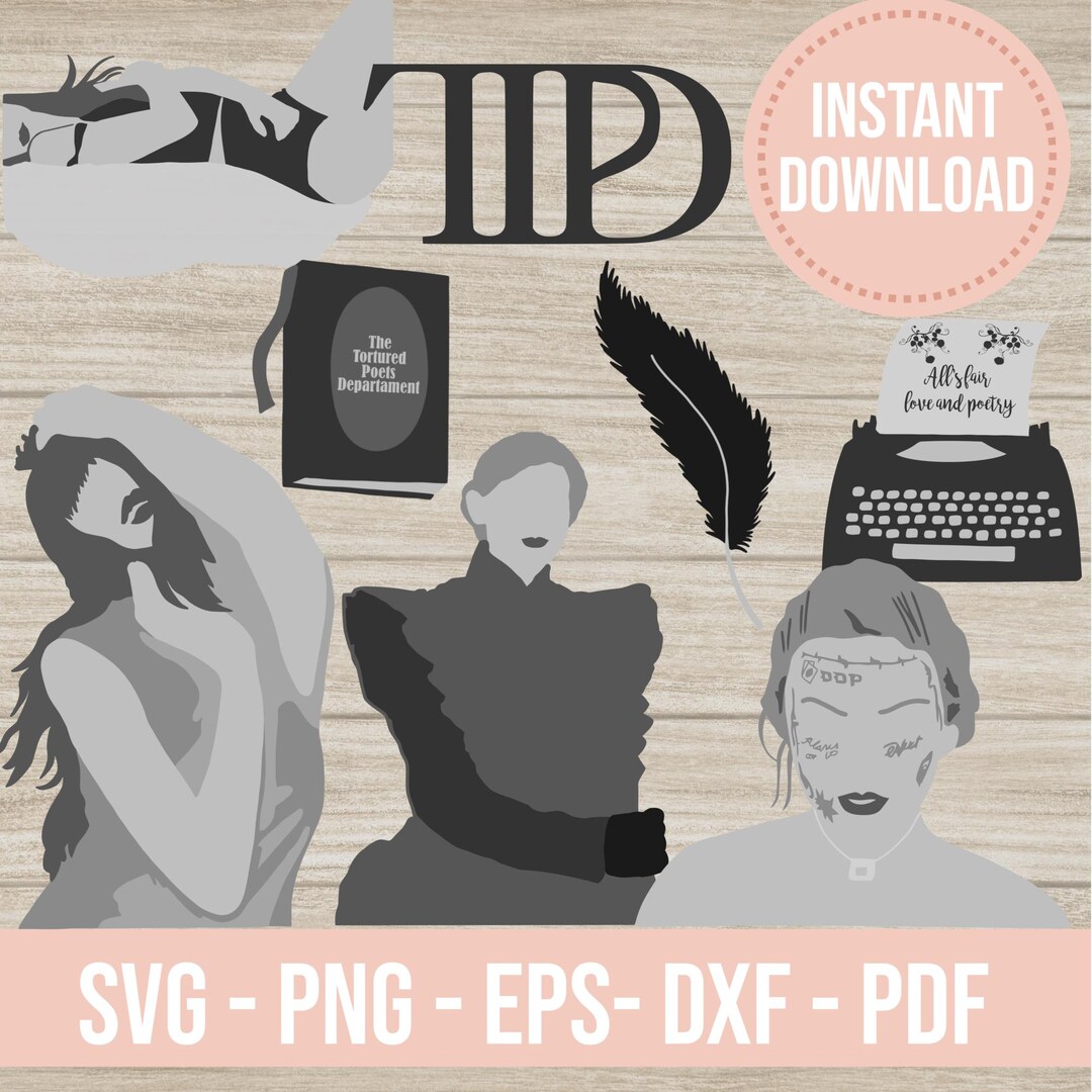 Bundle TTPD Svg Png the Tortured Poets Cricut Silhoeutte - Etsy