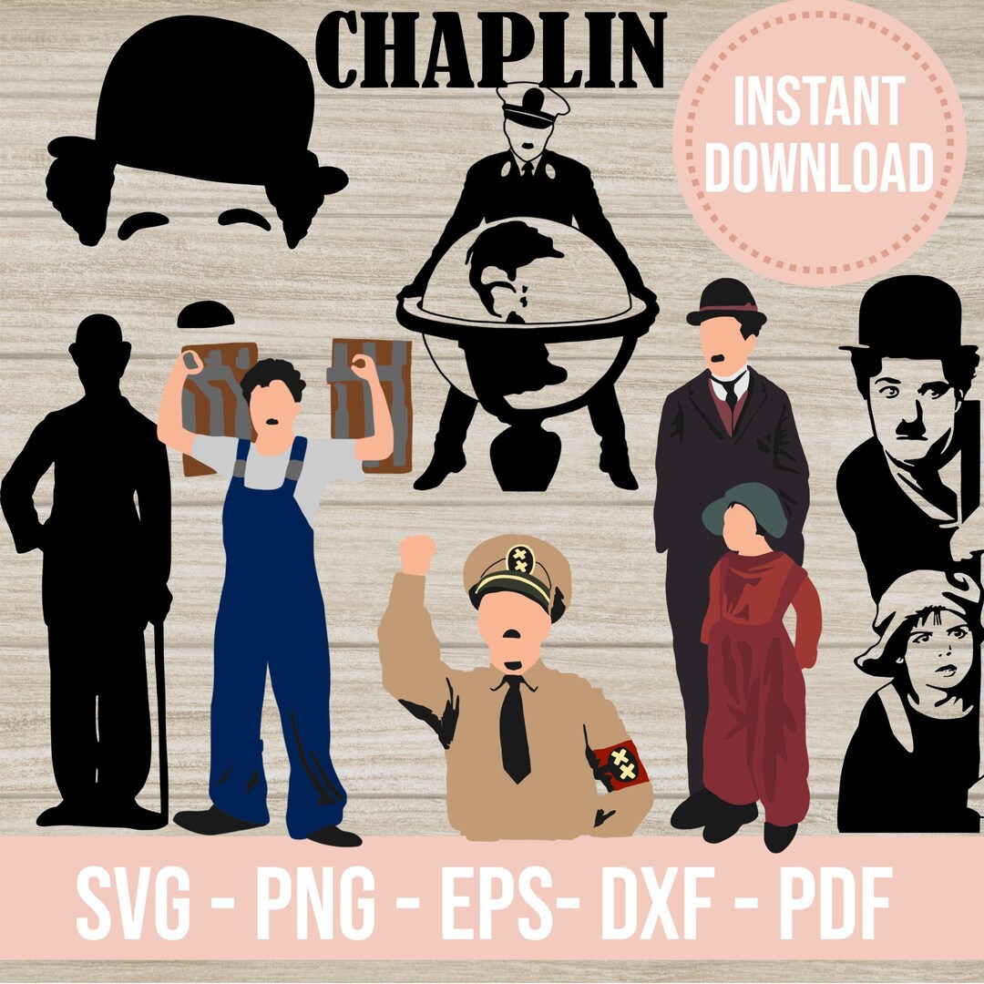 Bundle Charlie Chaplin Svg Png Great Dictator Clipart Cricut - Etsy