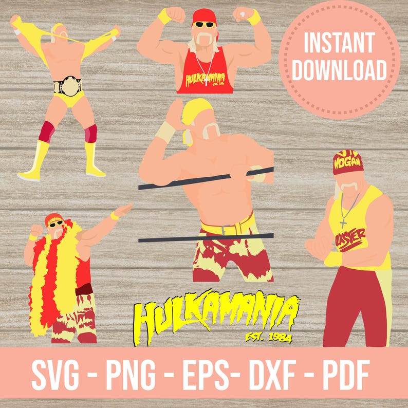 Bundle Hulk Hogan Svg Png Hulkamania Clipart Print - Etsy