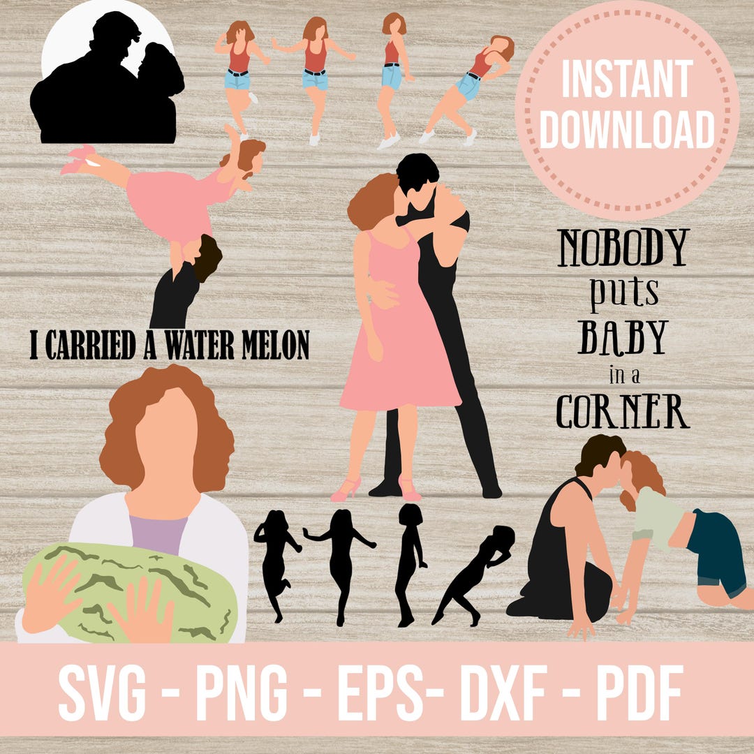 Bundle Dirty Dancing Svg Png Carried a Watermelon Silhouette - Etsy