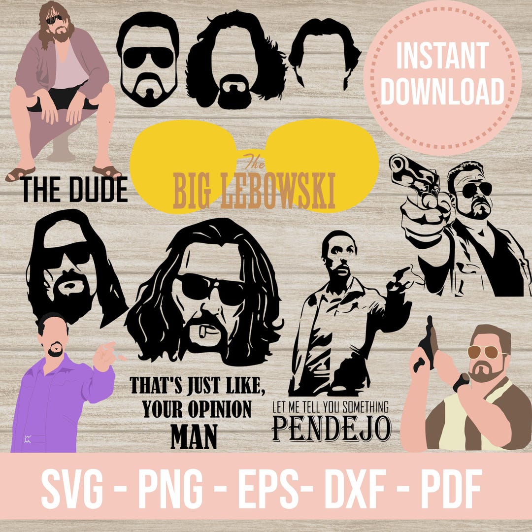 Bundle Big Lebowski Svg Png the Dude Clipart - Etsy