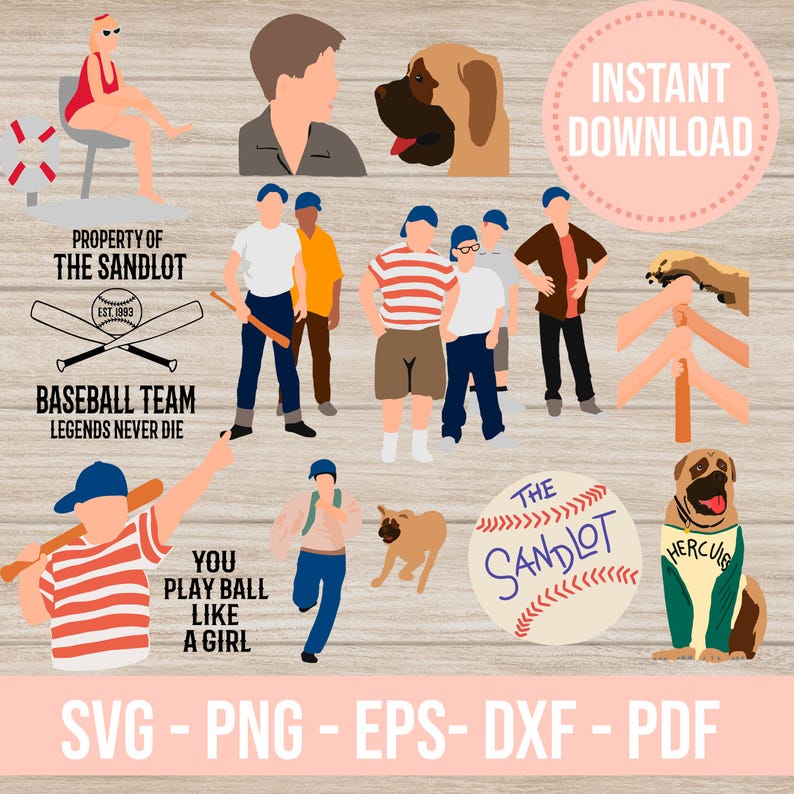 Bundle Sandlot Svg Png Play Like a Girl Cricut Silhouette - Etsy