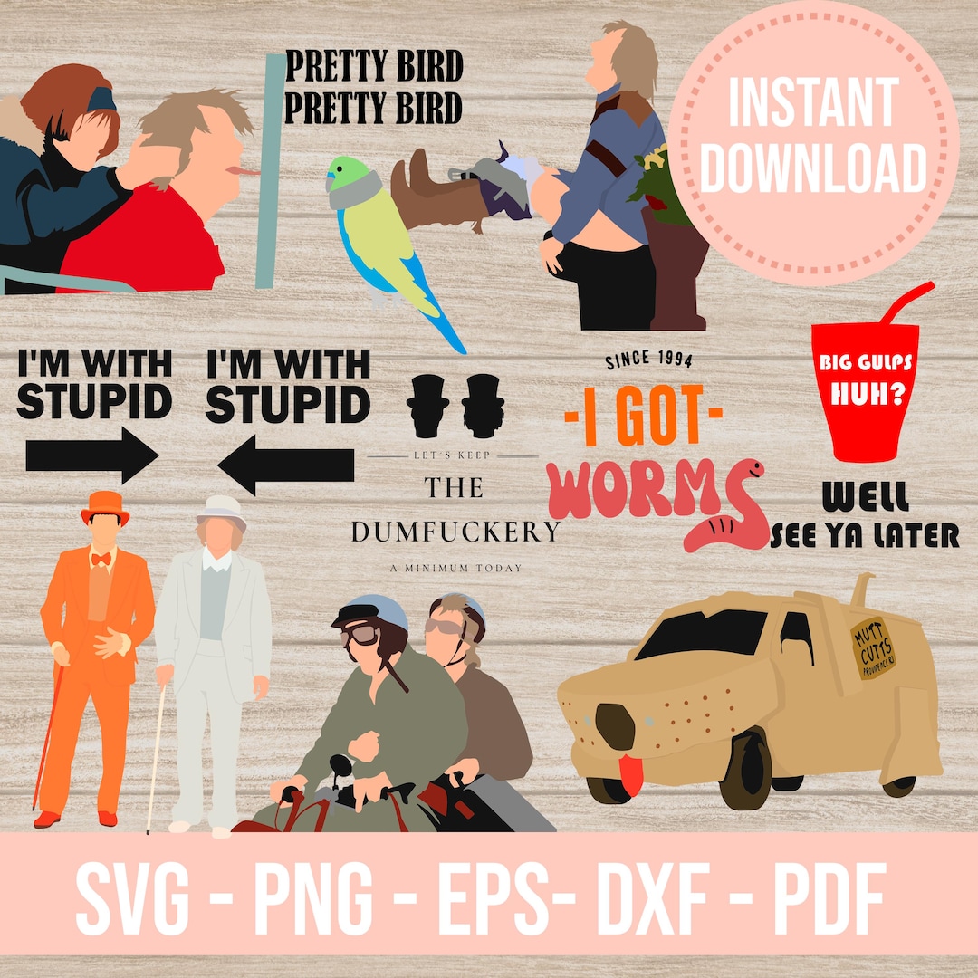 Bundle Dumb and Dumber Svg Png I Got Worms Cricut Silhouette - Etsy