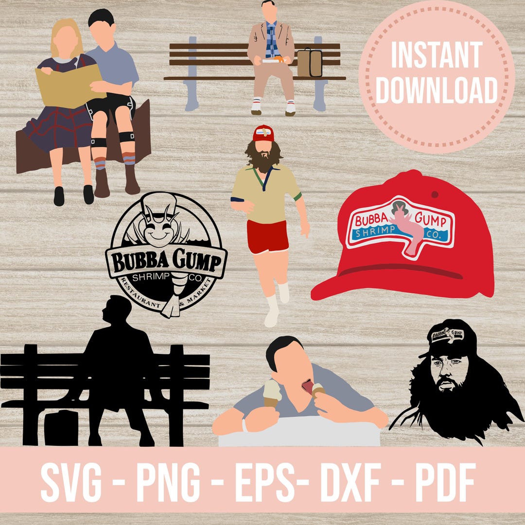 Bundle Forrest Gump Svg Png Bubba Gump Clipart Cricut - Etsy