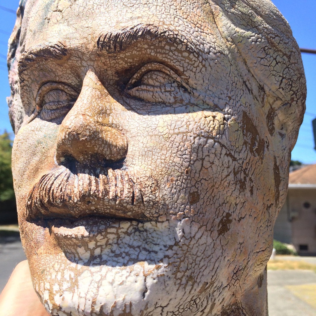 Ceramic Einstein Mask Wall Hanging Face Sculpture Texture Portrait Bust ...