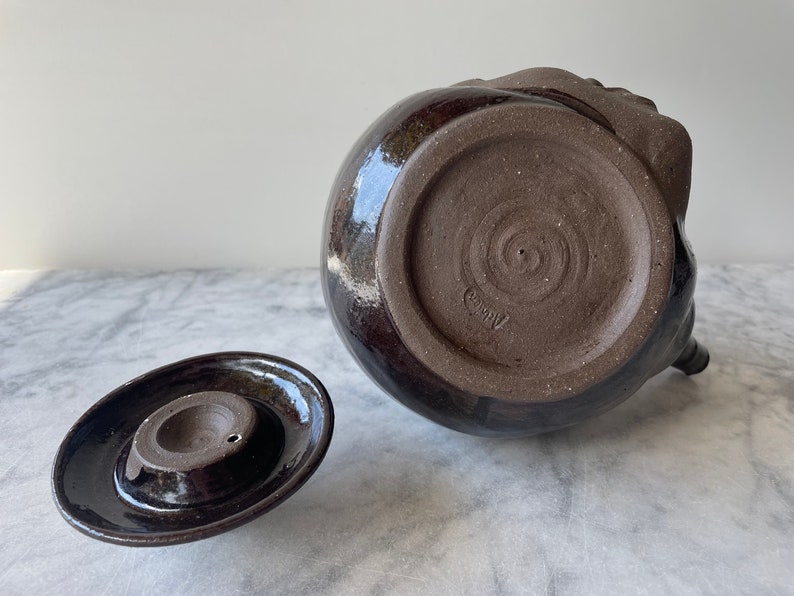 Teapot Face Sculpture Art Pottery Brown Stoneware Dream Vessel Surreal ...