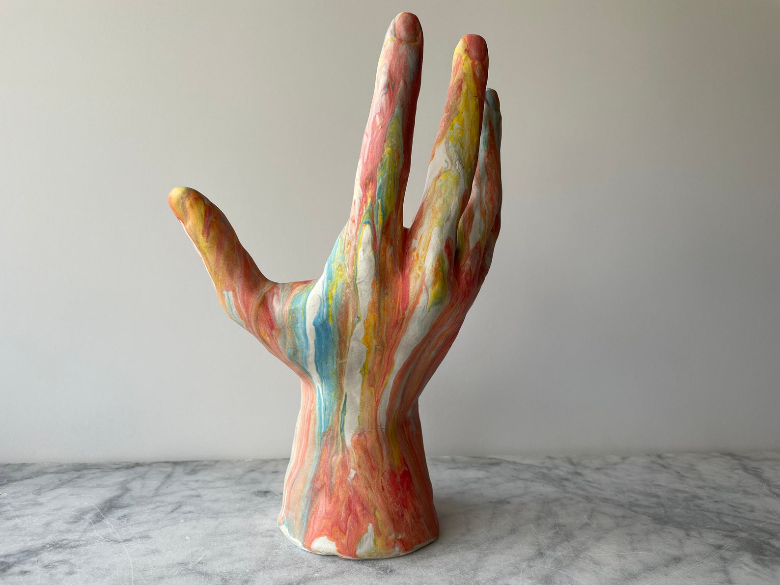 Artists Hand Sculpture Figure Ceramic Art Fragment Rainbow - Etsy